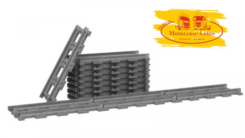 Bluebrixx 100298 Gerade Gleise 12 Stück 16 Noppen pro Schiene ...