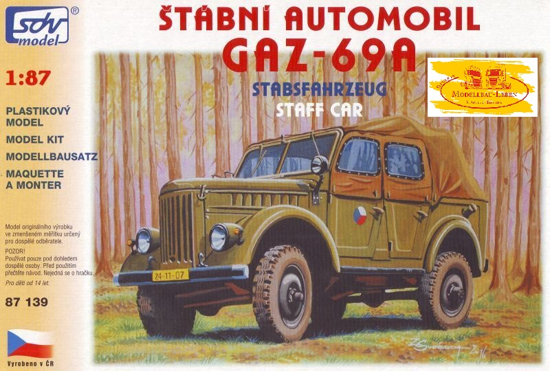 SDV Model 87139 Bausatz Stabsfahrzeug GAZ-69A Maßstab 1:87 - Modellbau ...